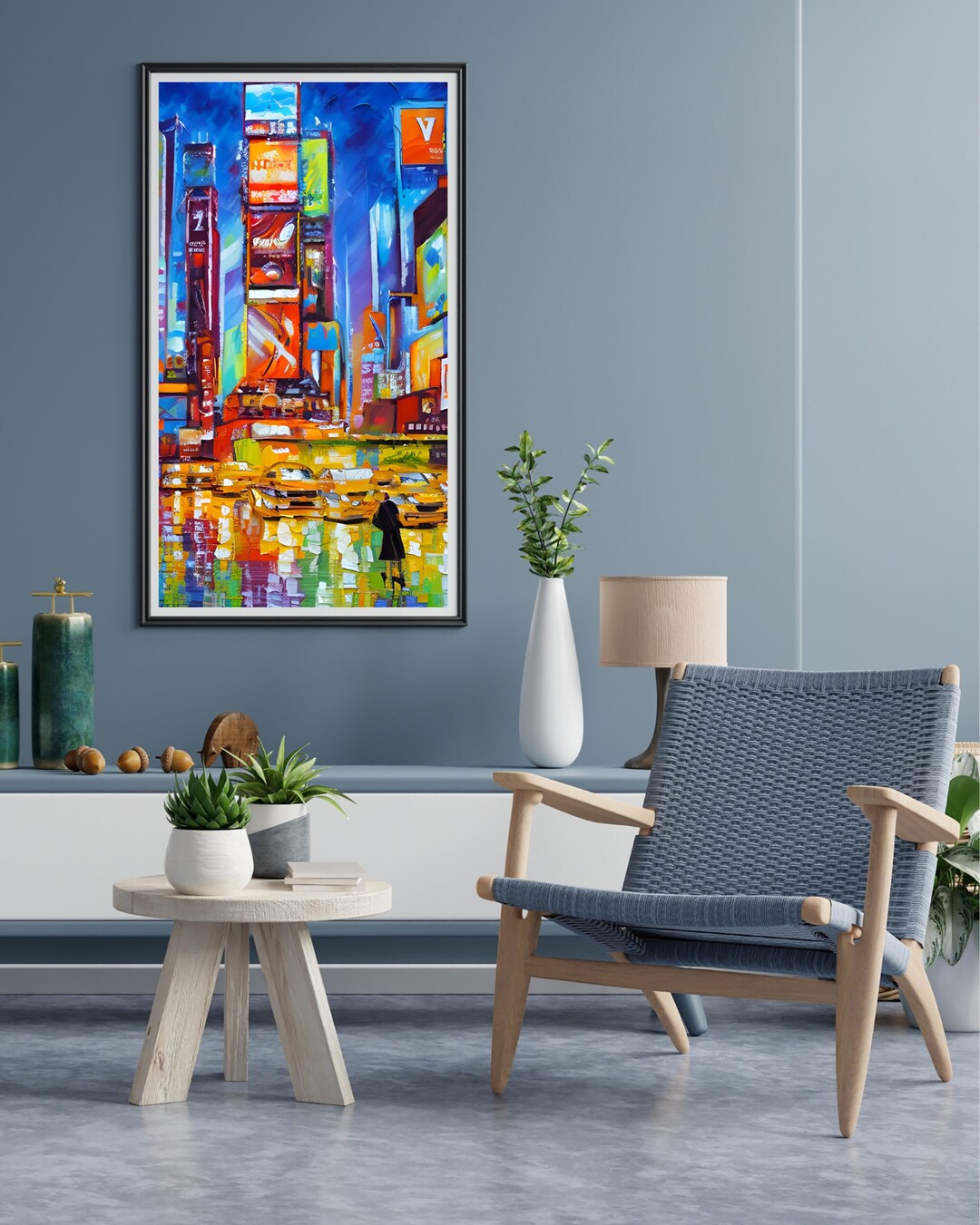 Modern Printable Abstract Times Square, Abstract Times Square Art Print ...