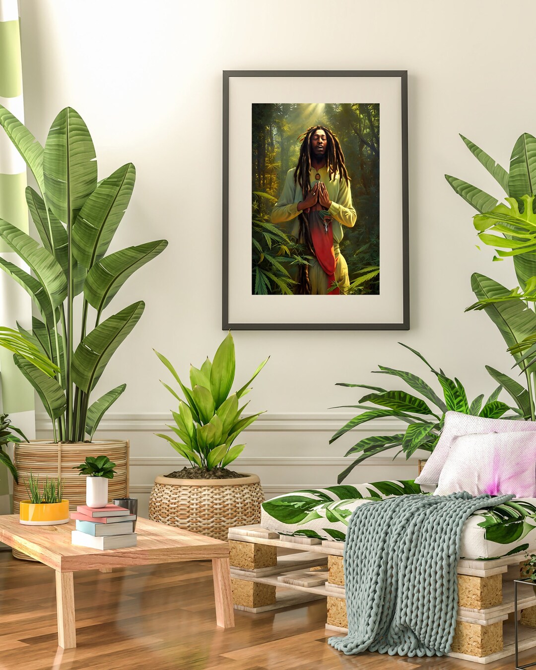 Rastafarian Praying Printable Wall Art, Two of Three, Rastafarian Wall ...