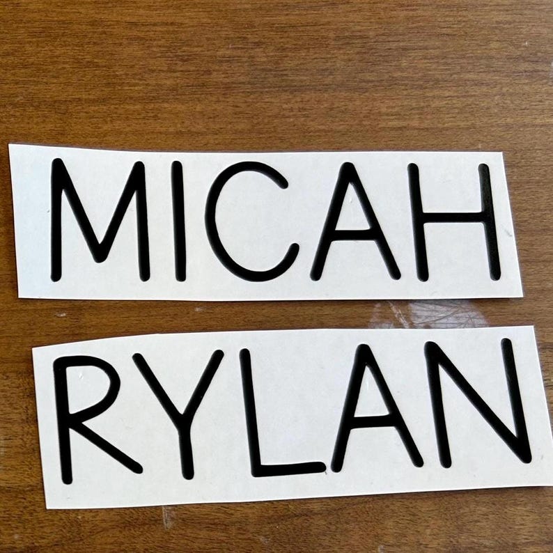 Iron-on Name Stickers | Names for School Supplies | Vinyl Personalized ...