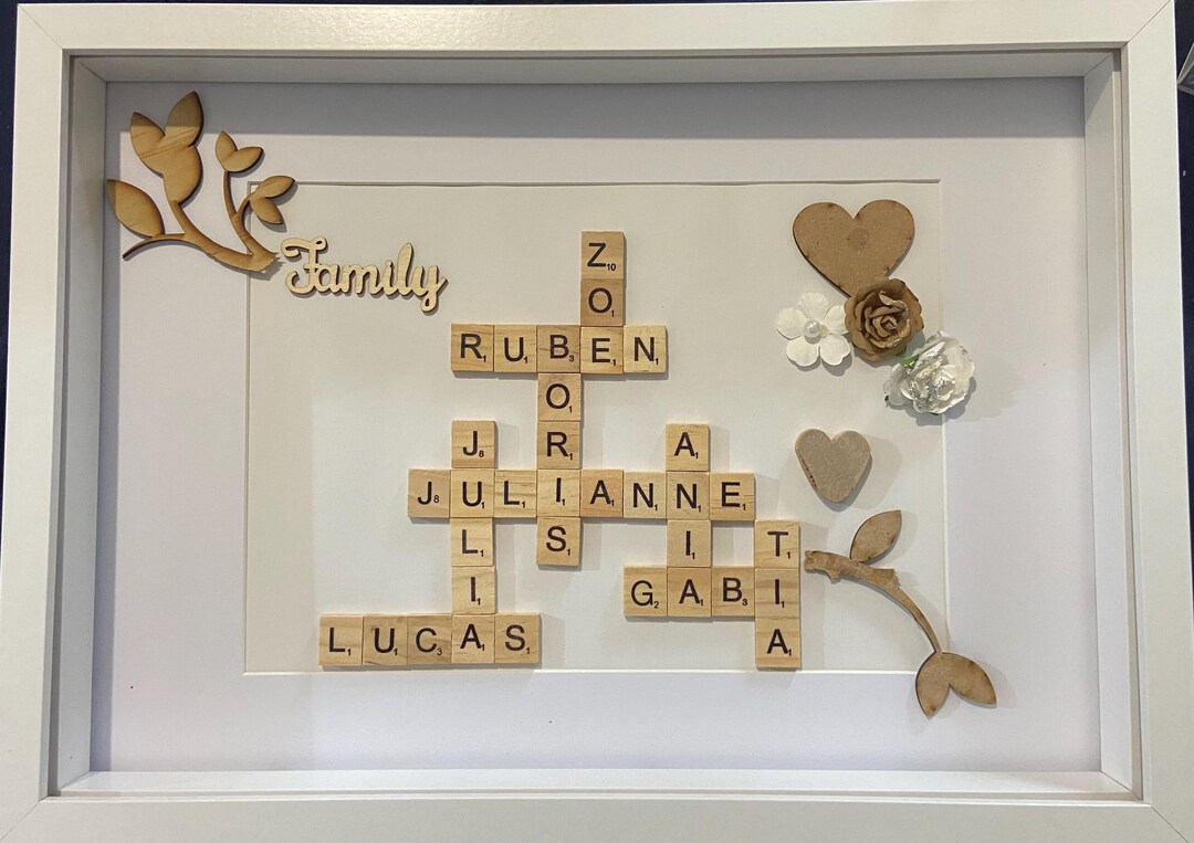 Personalized Scrabble Tile Family Frame, Personalized Wall Decor, Wall ...