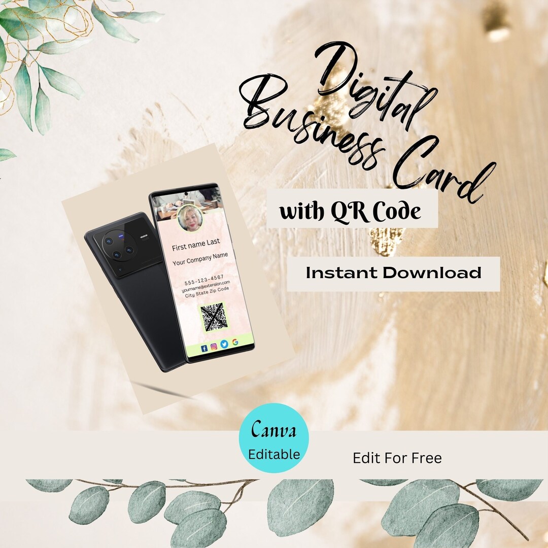 Digital Business Card With QR Code and Links - Etsy