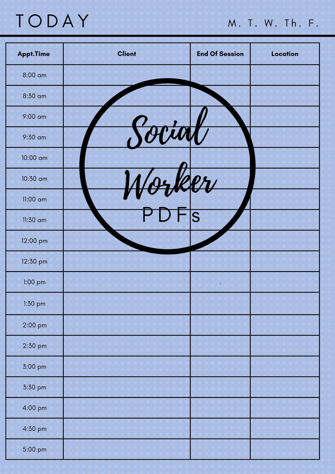 Social Worker Appointment Tracker - Etsy