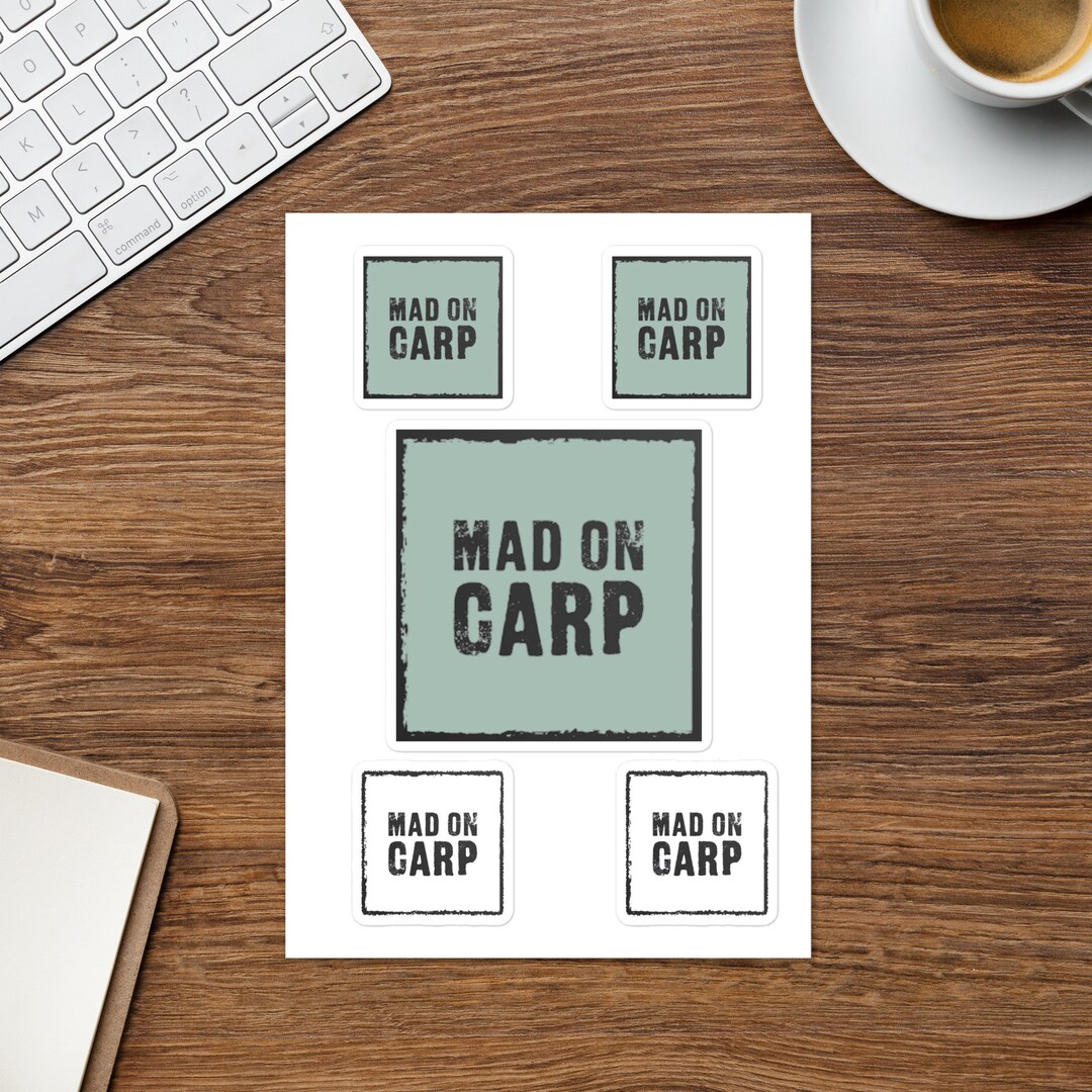 Fishing Sticker Sheet Stickers for Fishing Mad on Carp Logo Stickers ...