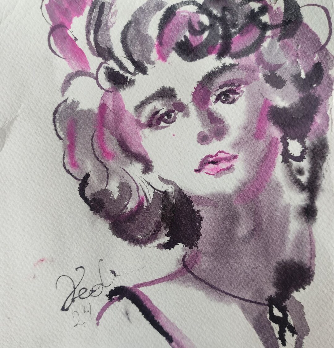 Original Elegant Woman Face Portrait by Vedrina.art Graphics and Studio ...
