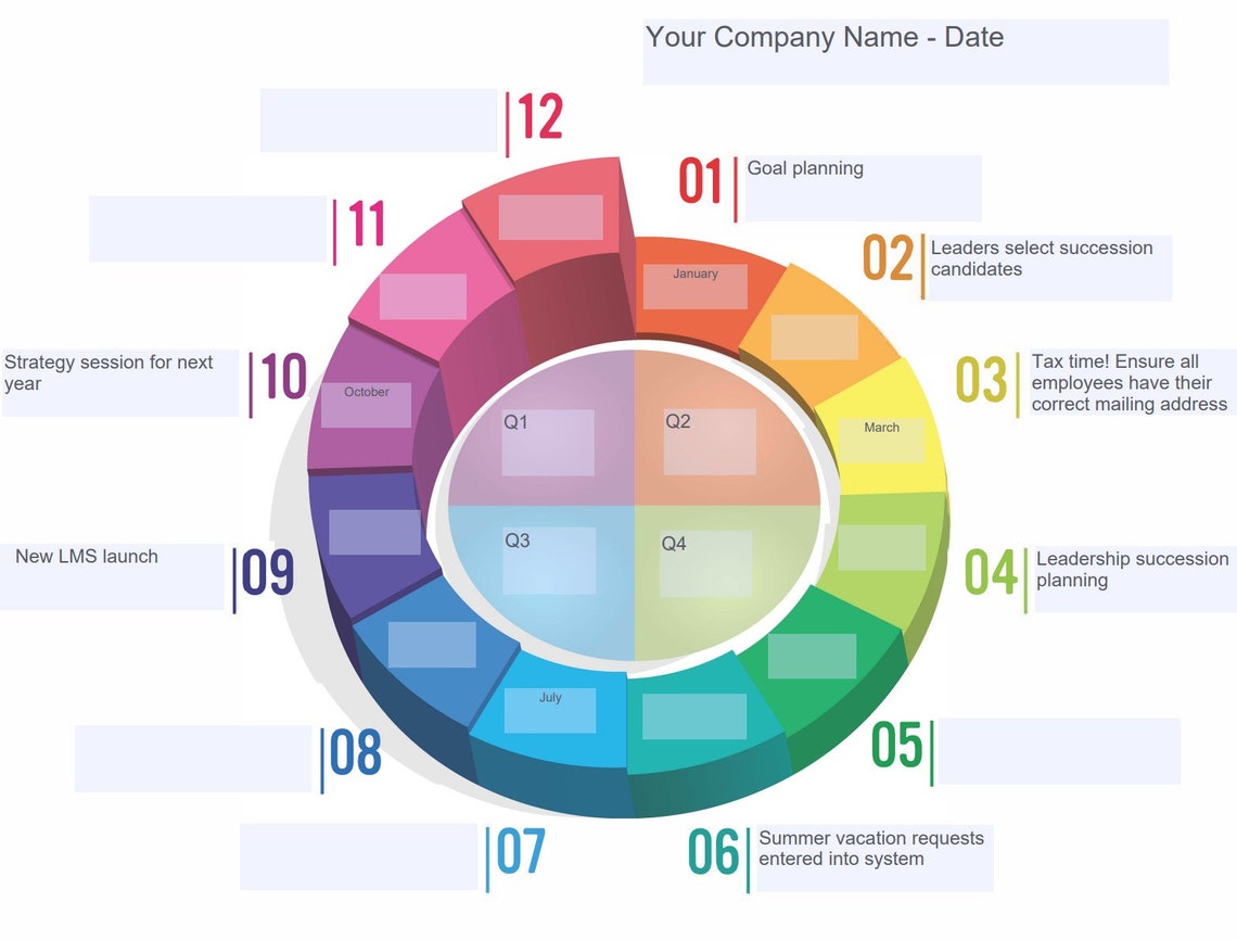 HR - Yearly Goals / Lists / Priorities - Fillable PDF - Etsy