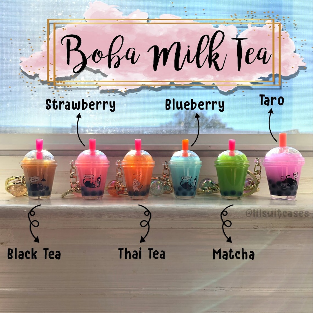 Boba Milk Tea Liquid Keychain Bubble Tea Drink Keychain for Gift - Etsy