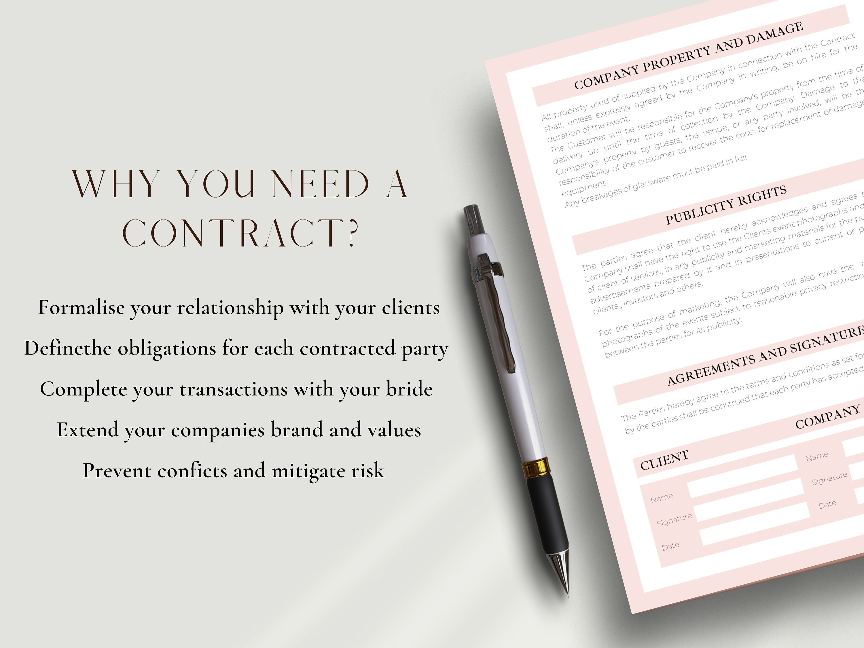 Wedding & Event Florist Contract Template, Client Contract, Canva ...