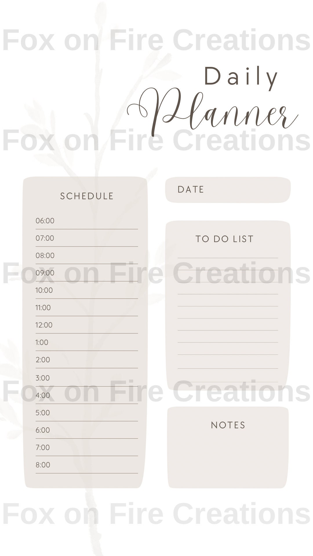 Elegant Daily Planner Digital Download - Etsy