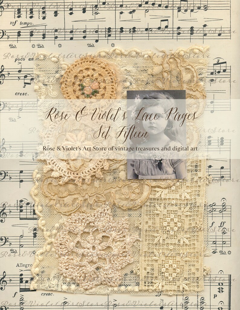 Victorian Lace Pages Set Fifteen Full Page Jpegs Collage - Etsy