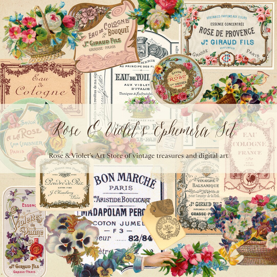 Ephemera Set, Digital Clip Art, Scrapbooking Clip Art, Victorian Scraps ...