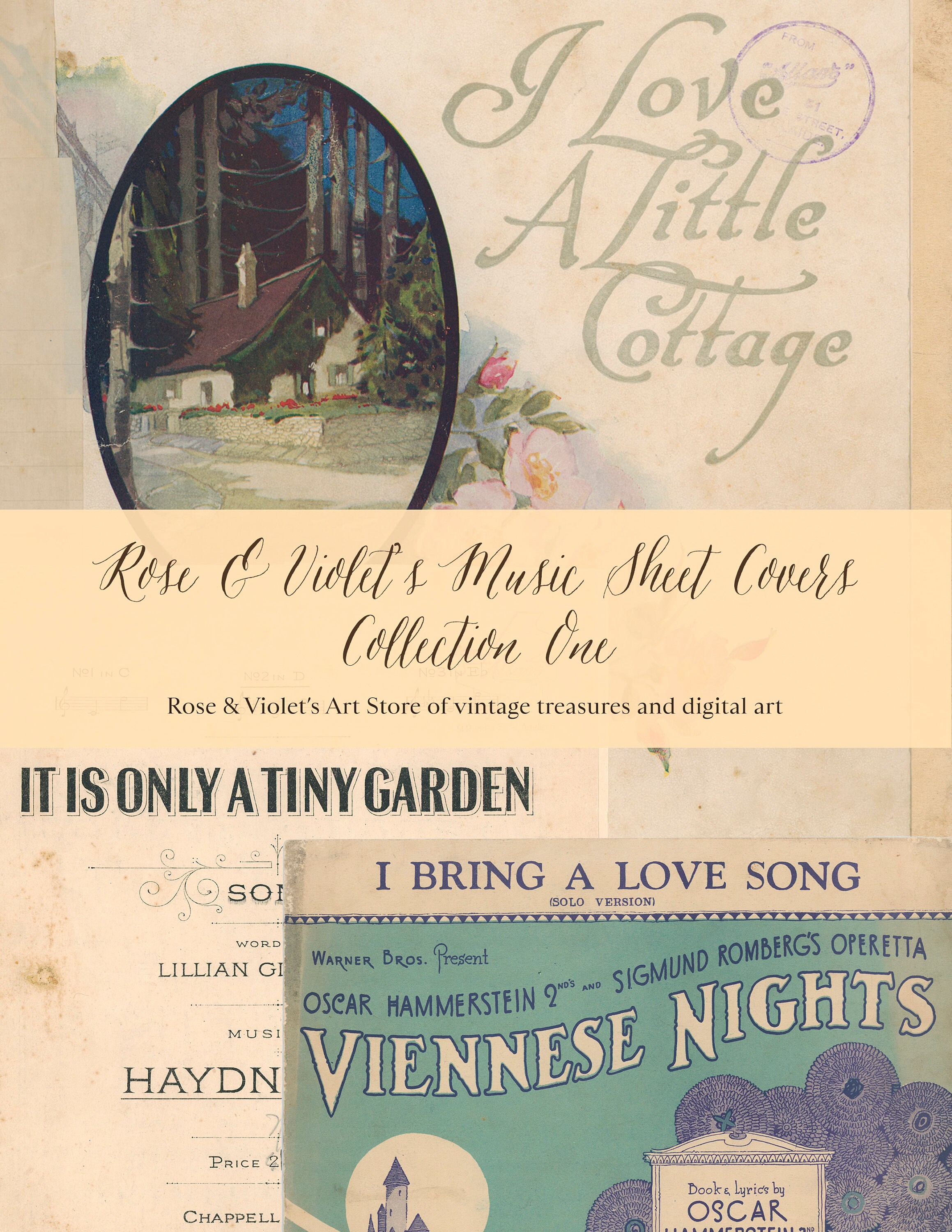Vintage Music Sheet Covers Collection 1, Antique Music Papers, Digital ...