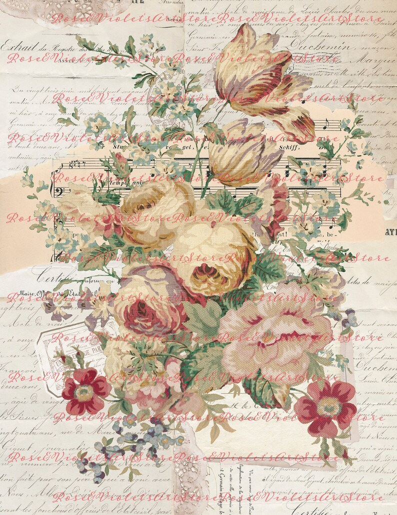 Fabric Collage Digital Paper Scrapbooking Paper Card Making - Etsy