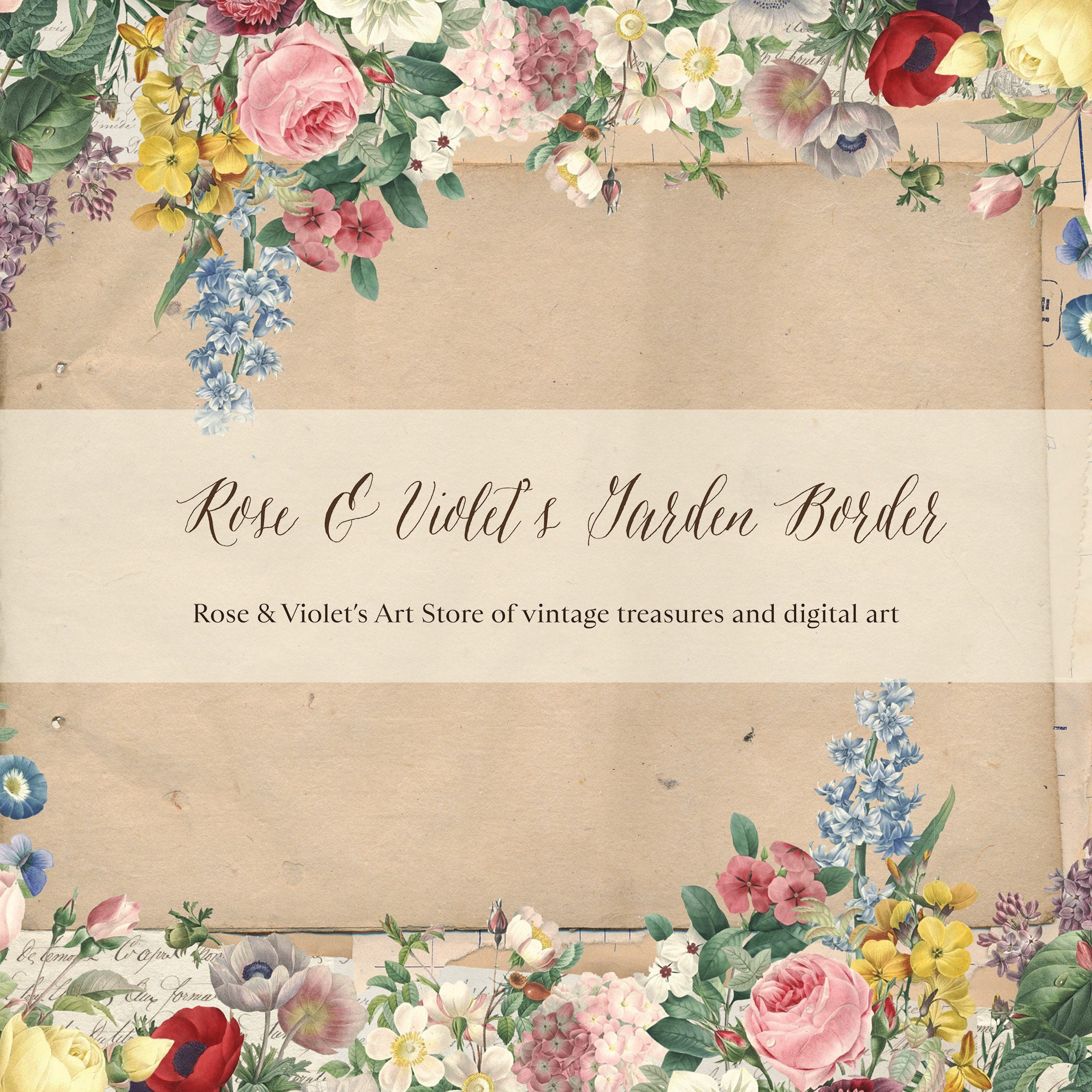 Garden Border Paper, Digital Paper, Junk Journaling, Journal Paper ...