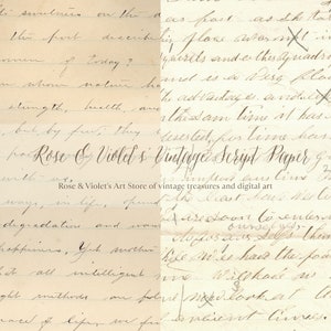 Vintage Script Papers, Antique Script Papers, Digital Papers, Vintage ...