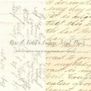 Vintage Script Papers, Antique Script Papers, Digital Papers, Vintage Paper, Clip Art, Collage ...