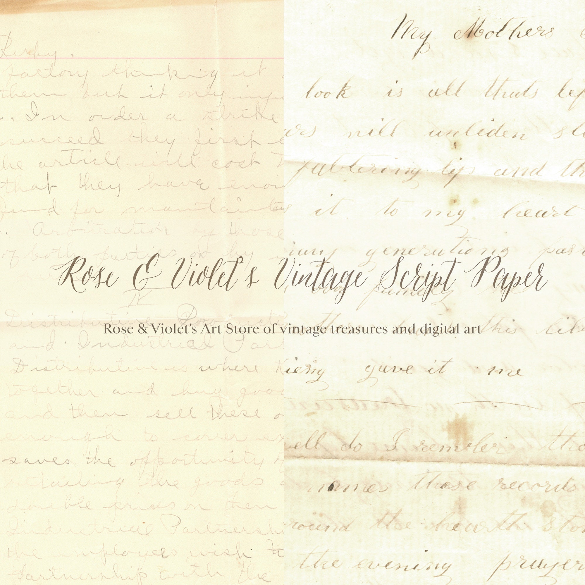 Vintage Script Papers, Antique Script Papers, Digital Papers, Vintage Paper, Clip Art, Collage ...