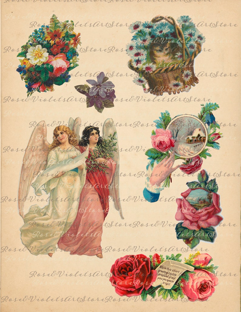 Beautiful Victorian Clip Art Collection One 16 PNG Files - Etsy