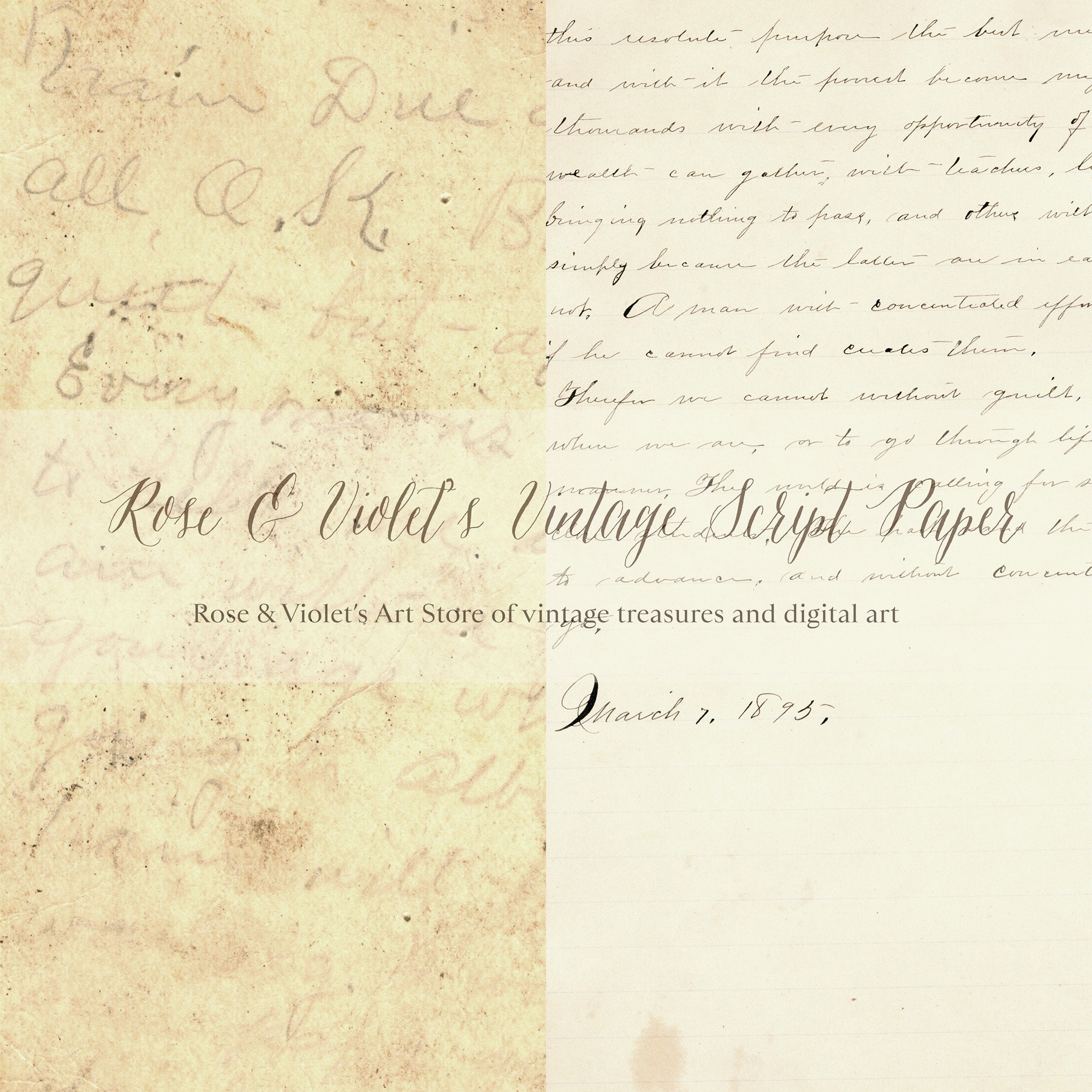 Vintage Script Papers, Antique Script Papers, Digital Papers, Vintage Paper, Clip Art, Collage ...
