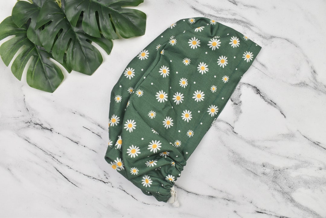 Floral Euro Scrub Cap: Satin Lined Cotton Surgical Cap - Etsy