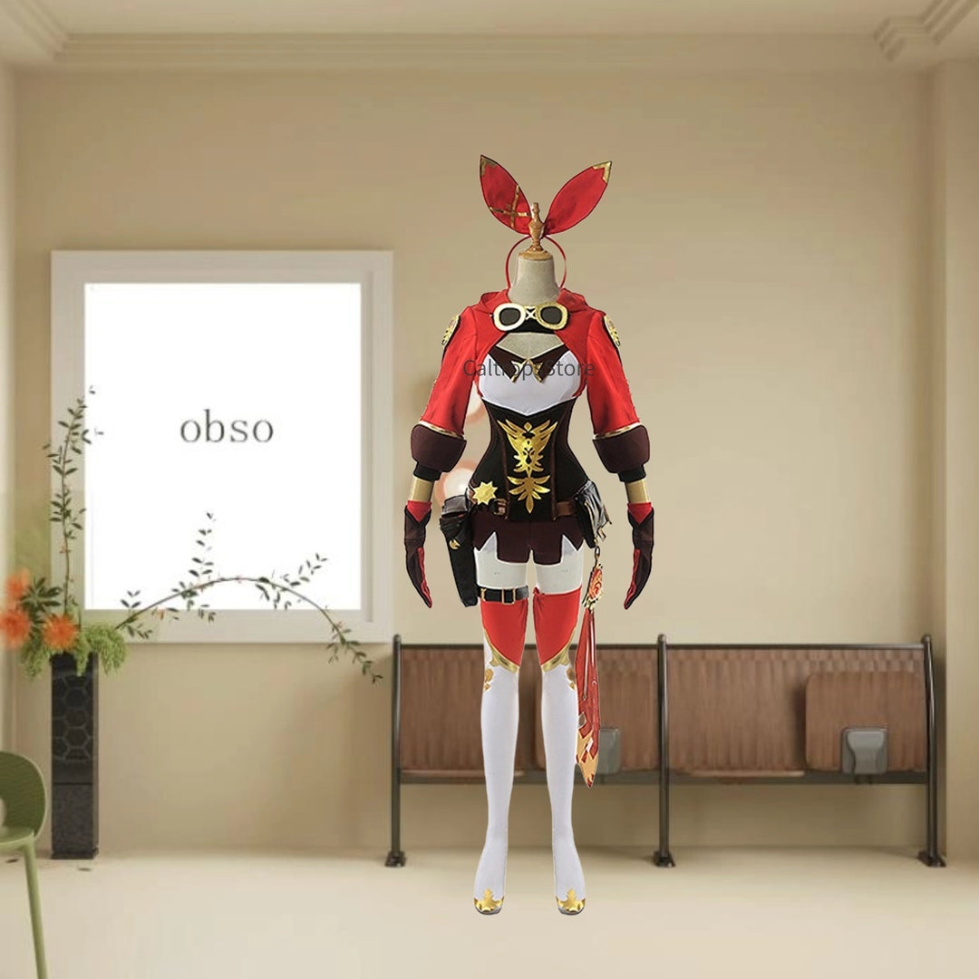 Game Genshin Impact Cosplay Amber Costume Full Suit for - Etsy UK