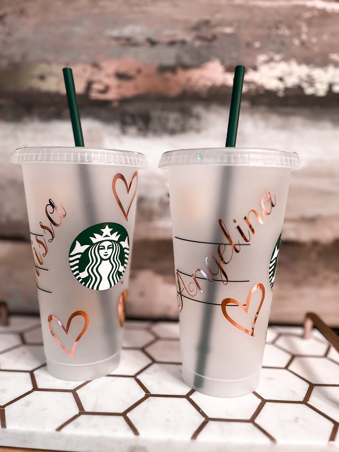 Starbucks Names Label 2x Bundle, Personalized, Glass, Cups, Drinking ...