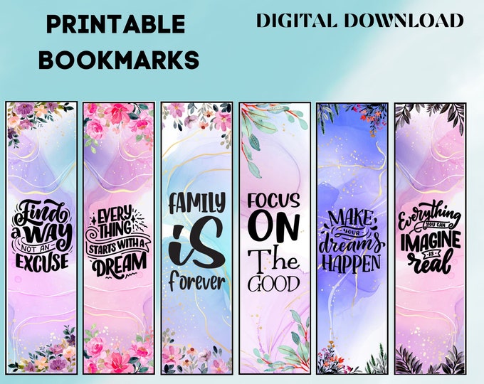 Printable Bookmarks, Affirmation Bookmarks, Positive Quote Bookmarks ...