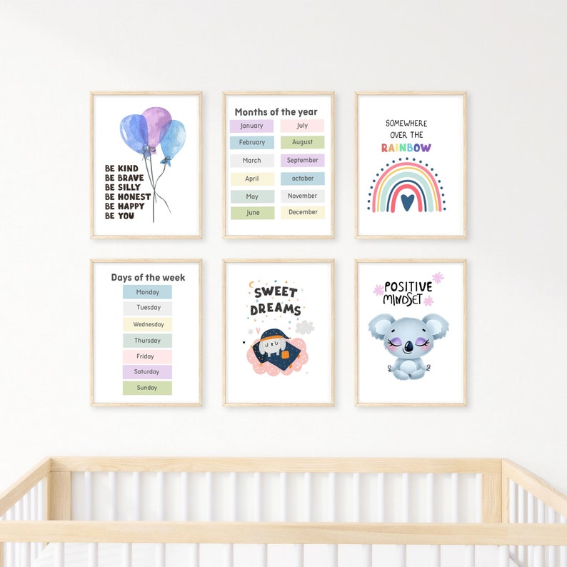 Preschool Educational Posters, 14 Montessori Classroom Wall Art ...