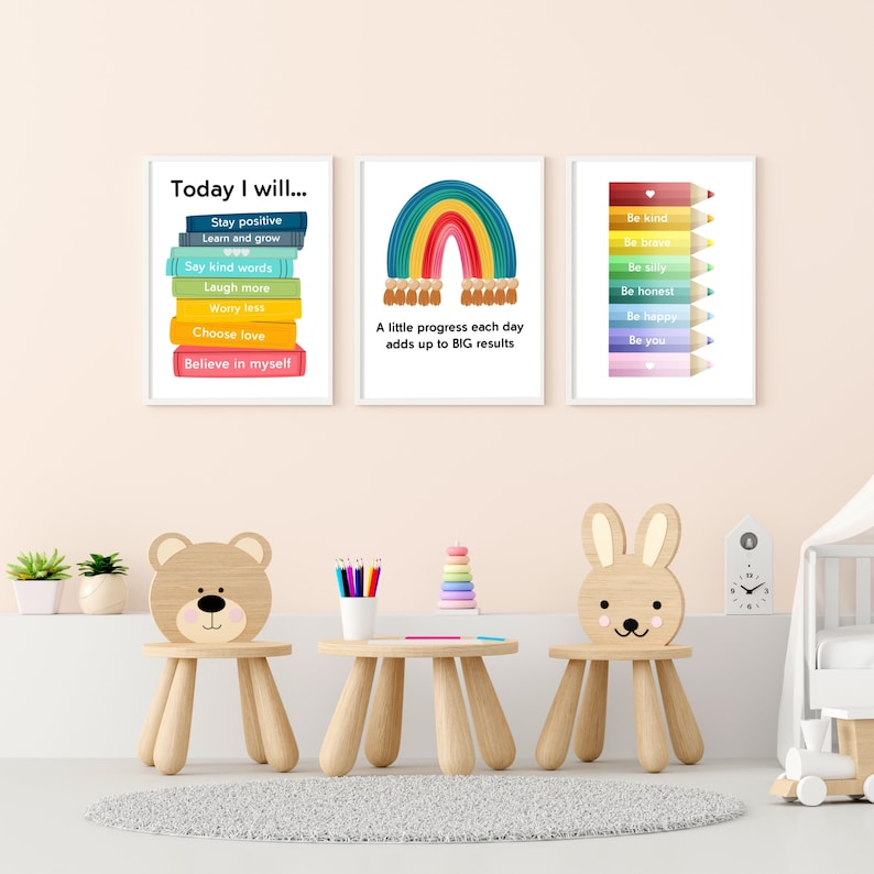 Calming Corner Poster Set of 8, Positive Affirmation, Classroom Art ...