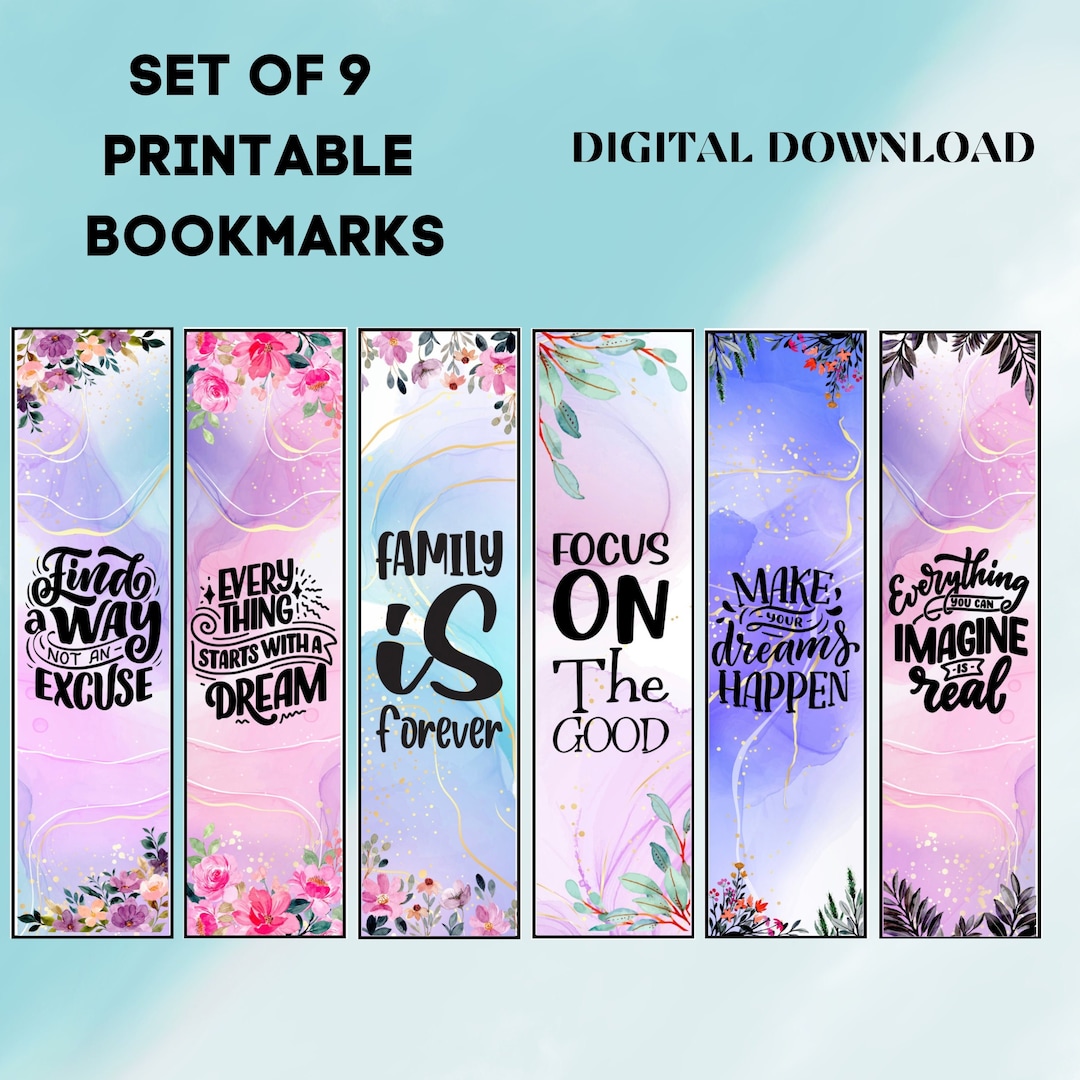 Printable Bookmarks, Affirmation Bookmarks, Positive Quote Bookmarks ...