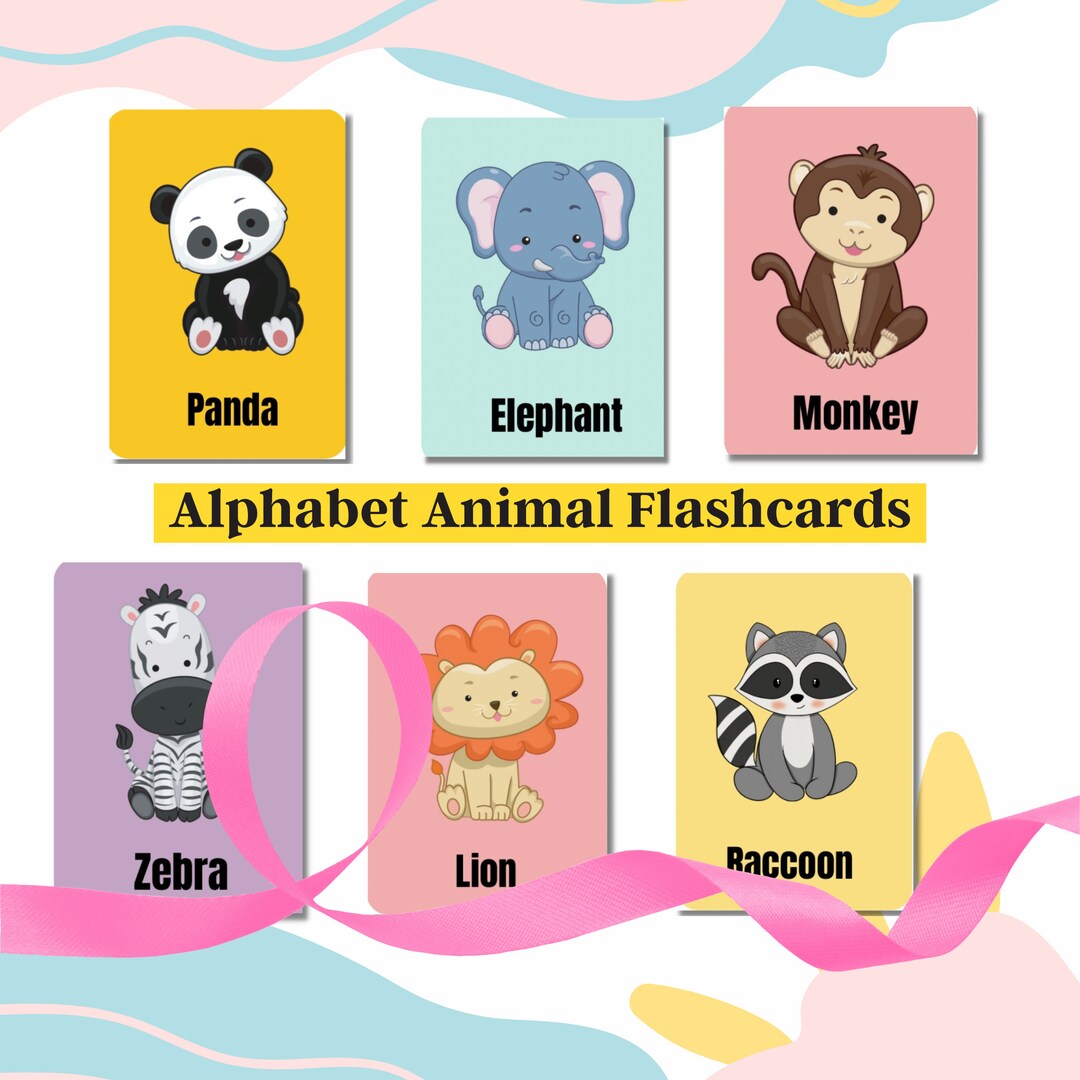 Printable Alphabet Animal Flash Cards for Kids, 26 Printable ...