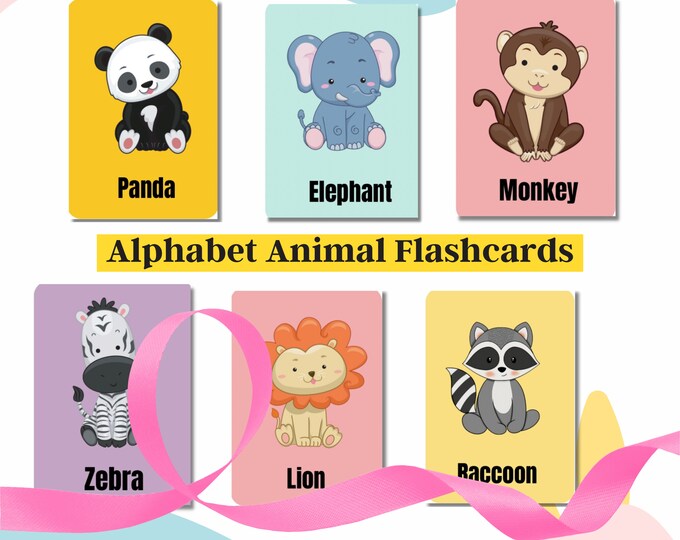 Printable Alphabet Animal Flash Cards for Kids, 26 Printable ...