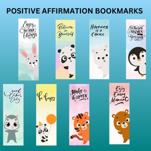 Printable Affirmation Bookmarks, Positive Quote Safari Bookmark Set of ...