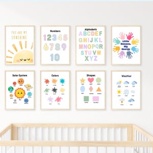 Preschool Educational Posters, 14 Montessori Classroom Wall Art ...