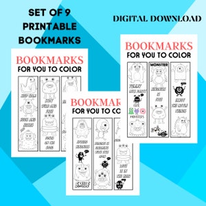 Printable Coloring Bookmarks, Affirmation Bookmarks, Monster Positive ...