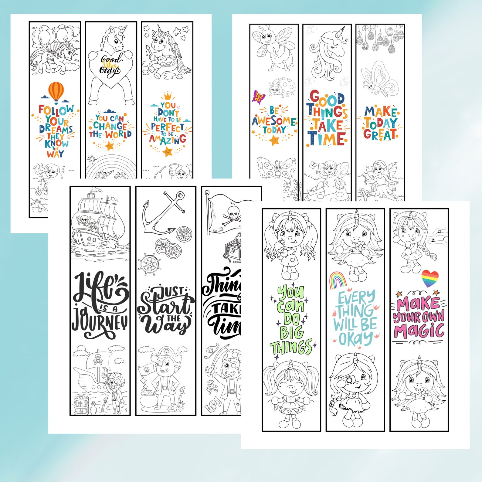 Printable Bookmarks, Affirmation Bookmarks, Positive Quote Bookmarks ...