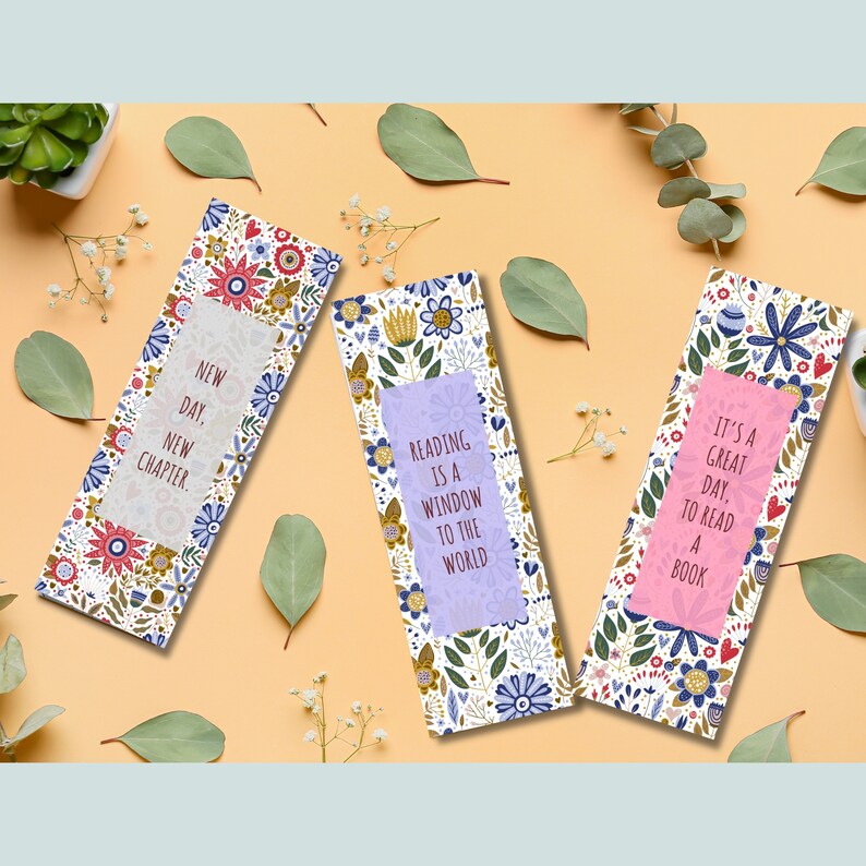 Printable Bookmarks, Positive Affirmation Bookmarks Set of 6, Colorful ...