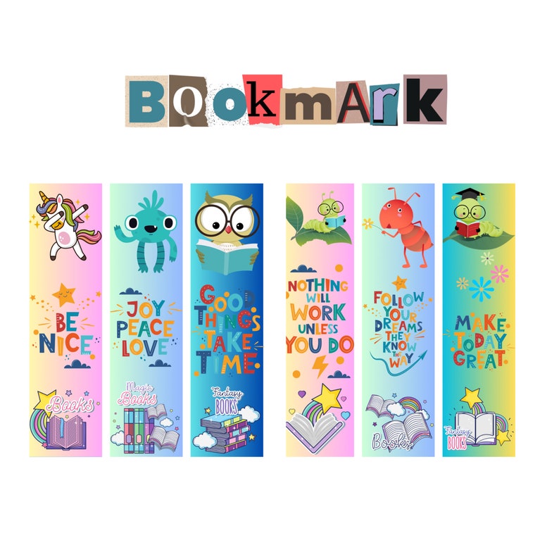 Printable Bookmarks, Affirmation Bookmarks, Positive Quote Bookmark Set ...