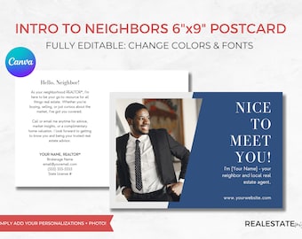 New Realtor Postcard Template Agent Introduction Postcard - Etsy