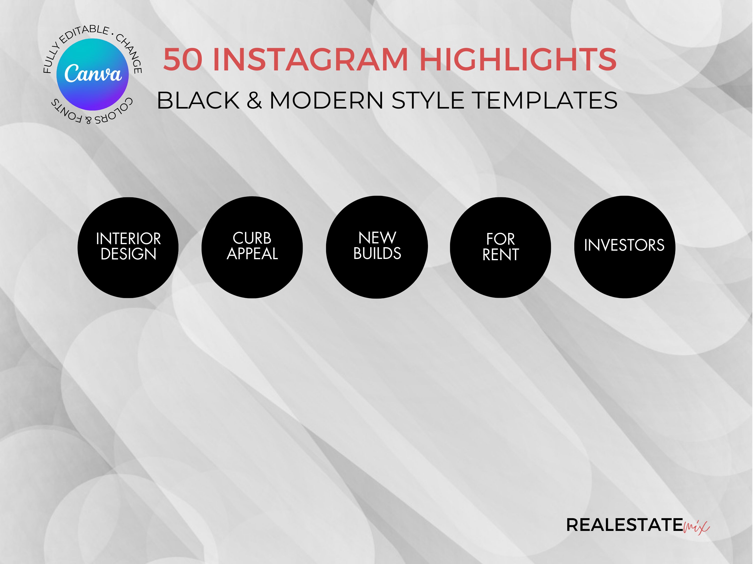 Modern IG Instagram Highlights Covers, Editable Real Estate Templates ...