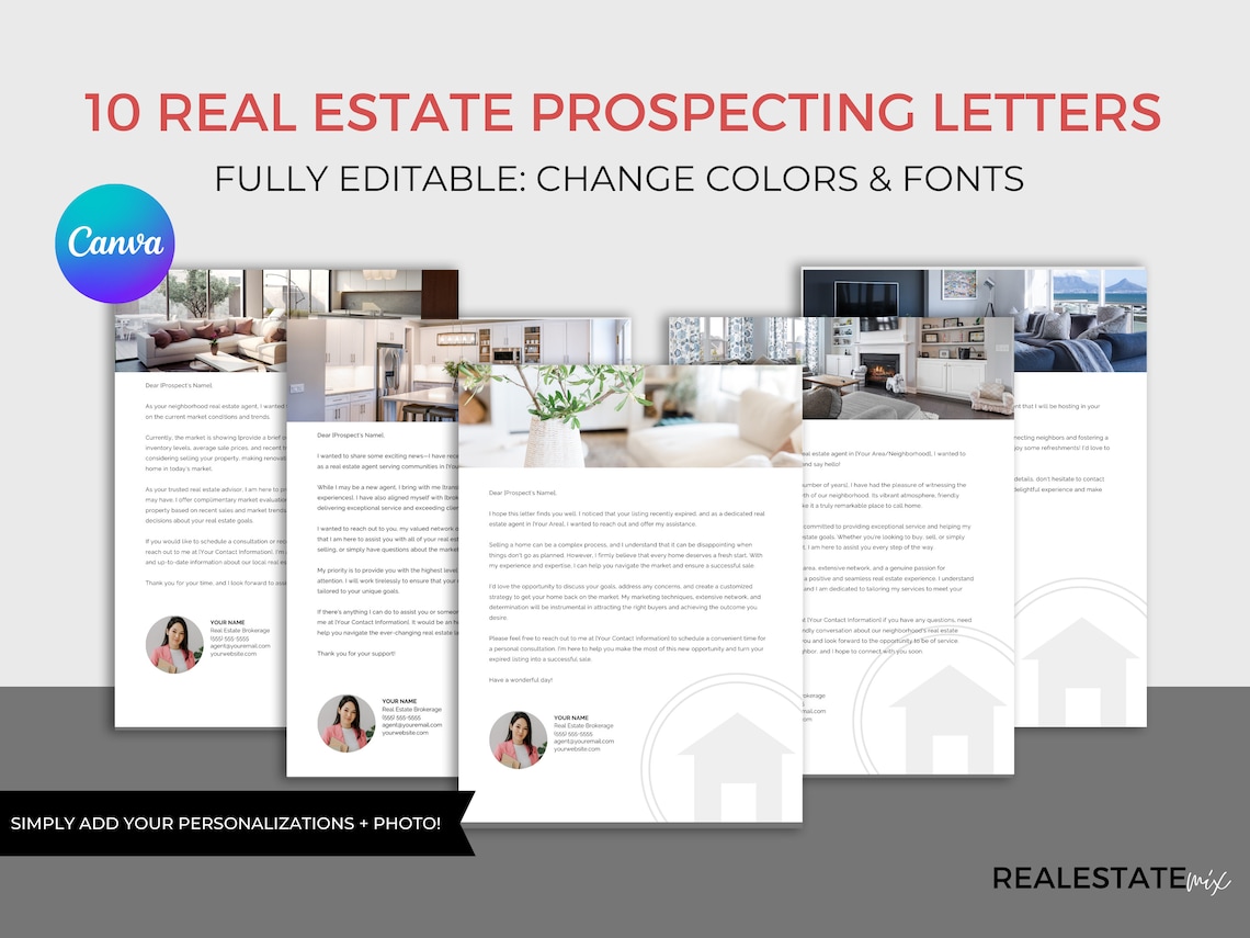 10 Real Estate Prospecting Letters Package, Lead Generation Letters ...