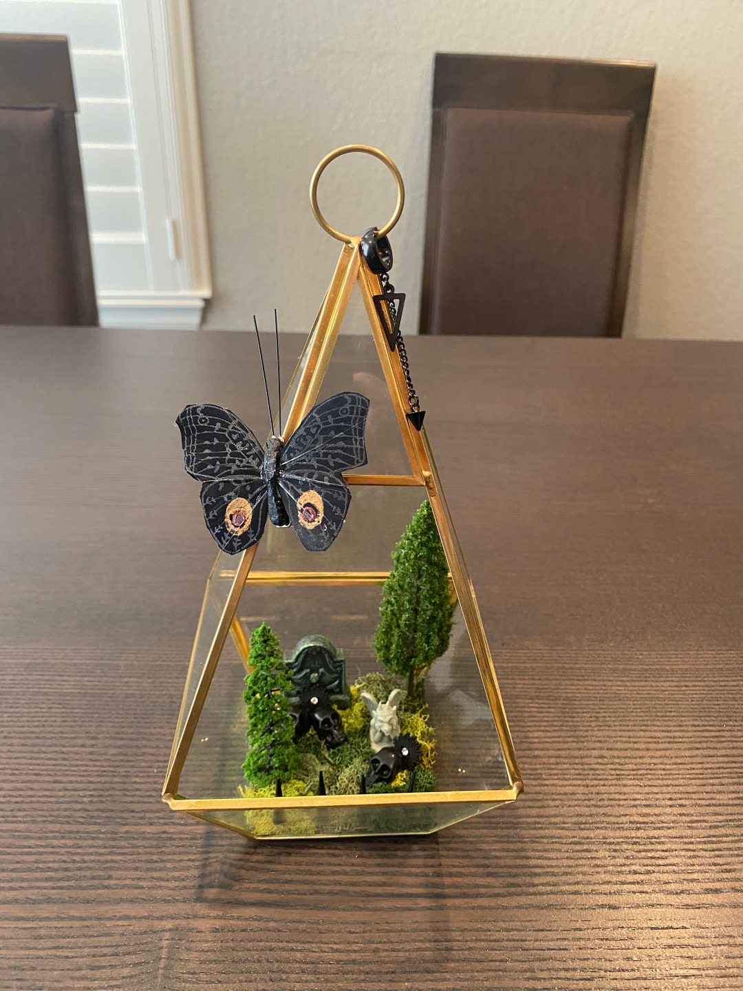 Cemeterrarium Spooky Pyramid Terrarium With Loop for Hanging, Creepy ...