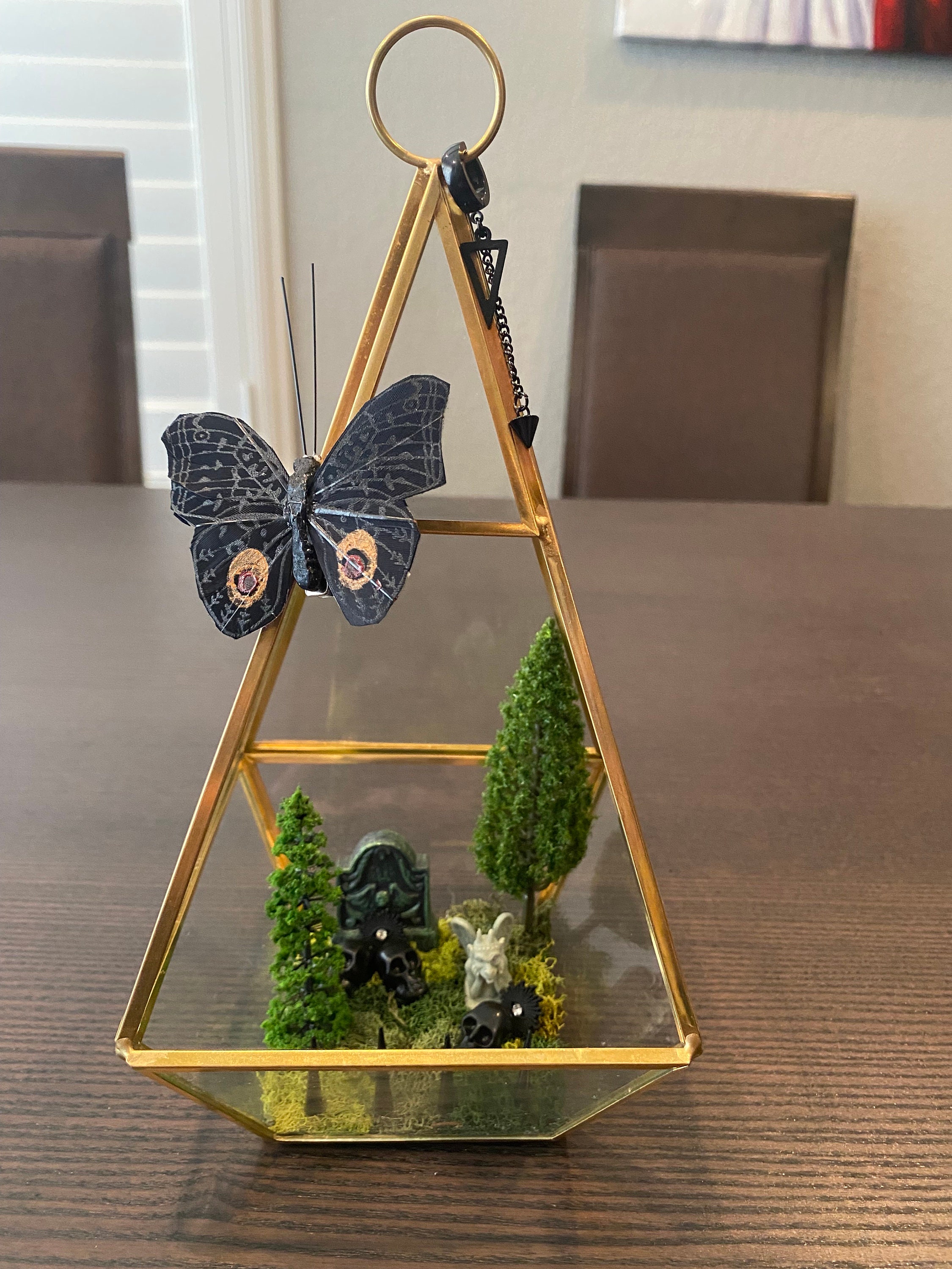 Cemeterrarium Spooky Pyramid Terrarium With Loop for Hanging, Creepy ...