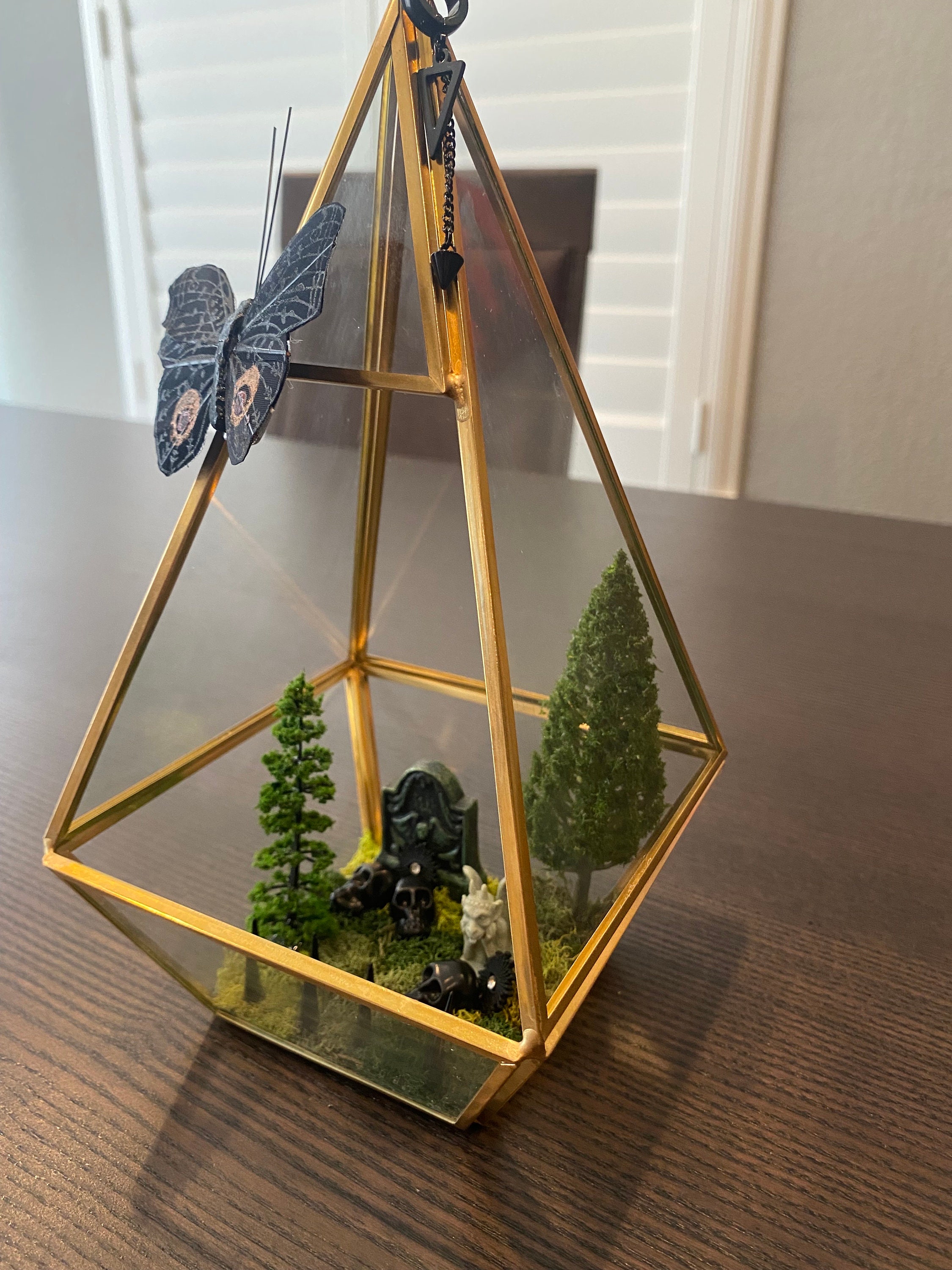 Cemeterrarium Spooky Pyramid Terrarium With Loop for Hanging, Creepy ...