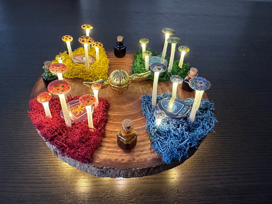 Made-to-order HP Inspired Magical Mushroom Light With Four Houses ...