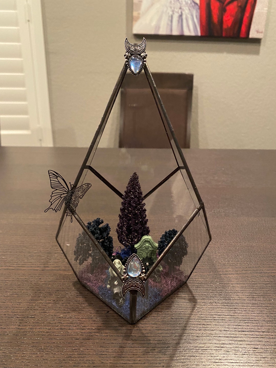 Blue & Purple Cemeterrarium Spooky Prism Terrarium, Creepy Cute Punk ...