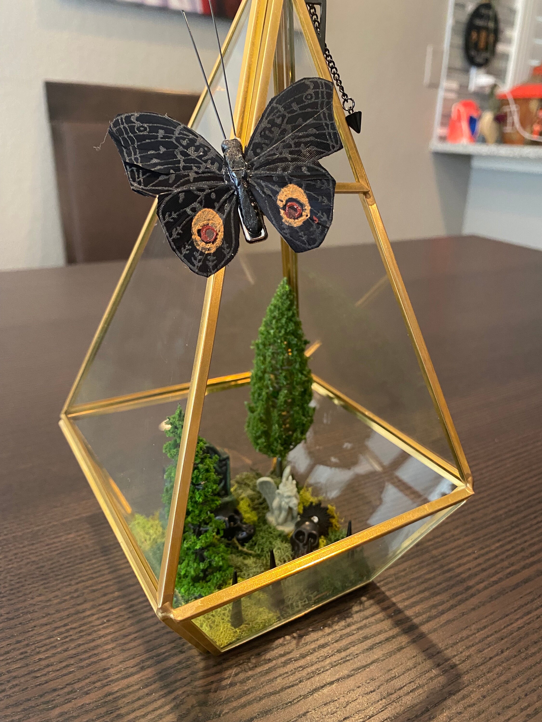 Cemeterrarium Spooky Pyramid Terrarium With Loop for Hanging, Creepy ...