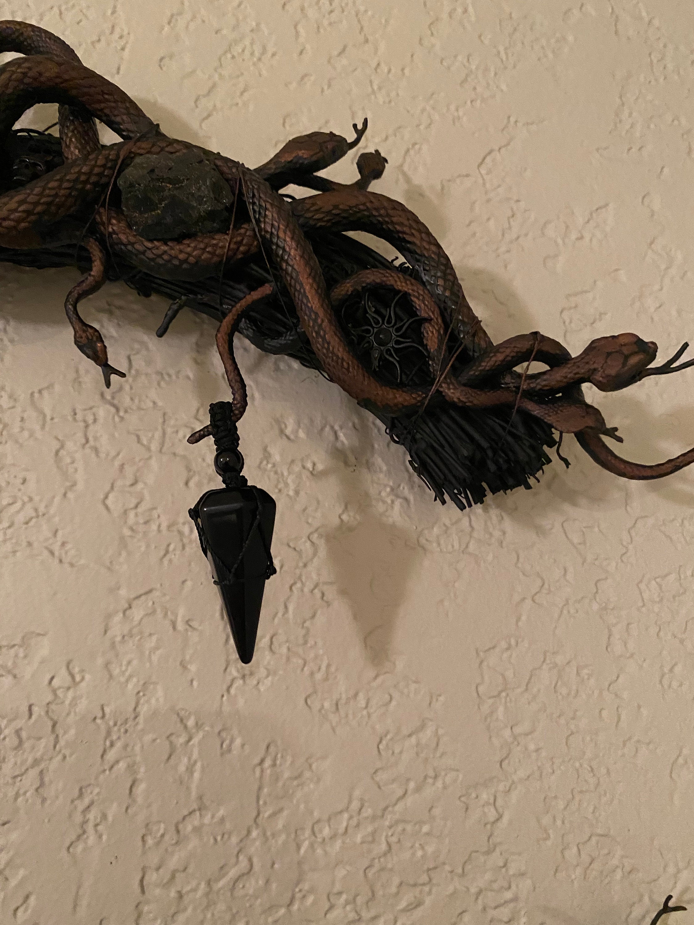 Charmed Spanish Copper & Black Snake Crescent Moon Wreath With Writing ...