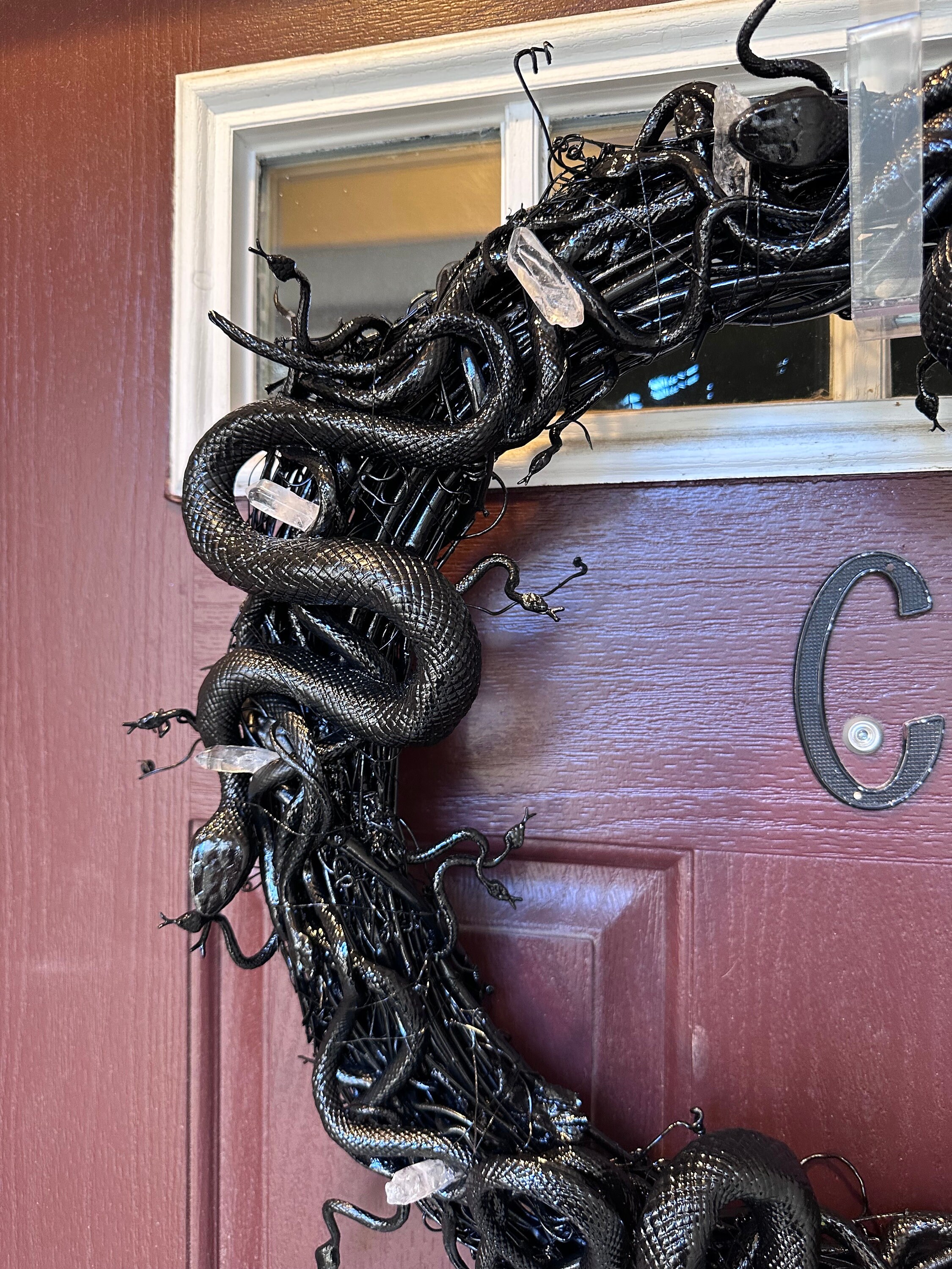 Black 18 Snake Wreath With Crystals Wriggling Punk Rock - Etsy