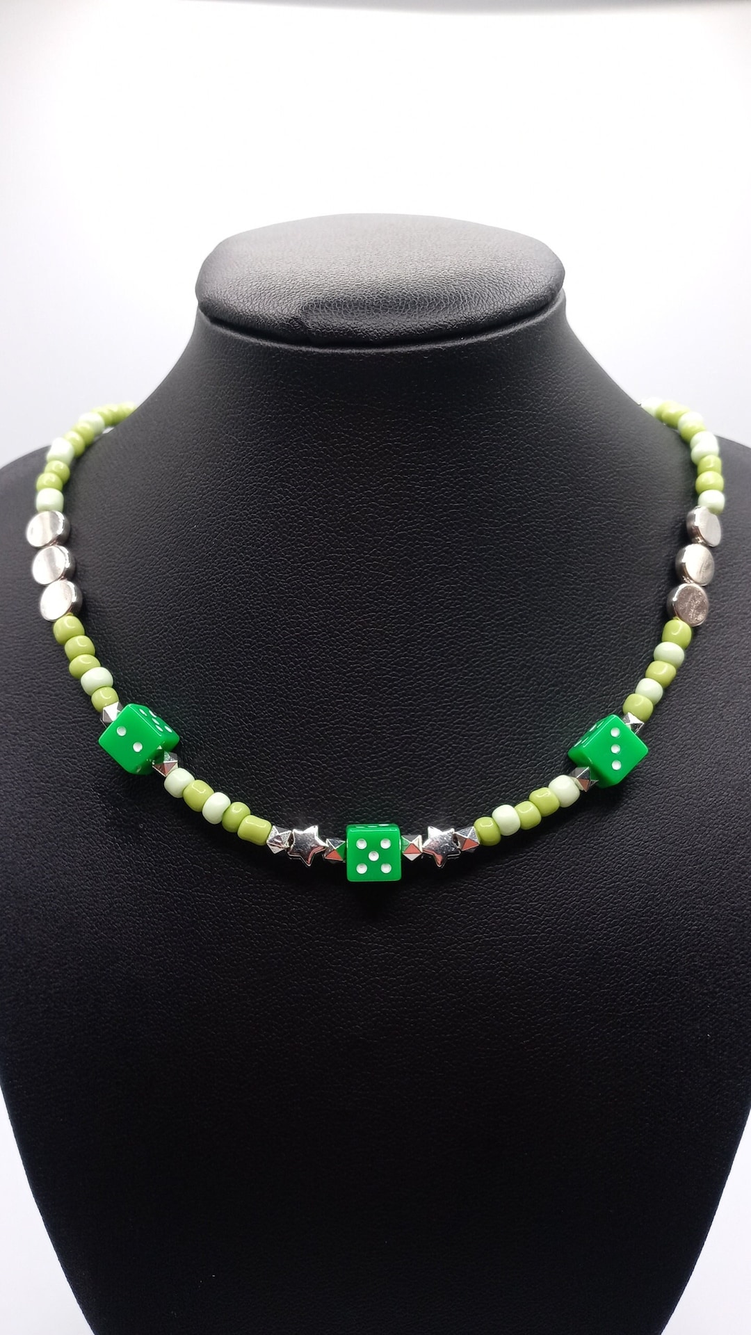 Y2k Dice Bead Choker: Green Casino Necklace - Etsy