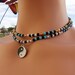 Y2K Yin Yang Layered Choker Necklace Blue and White Glass Sead Bead Yin ...